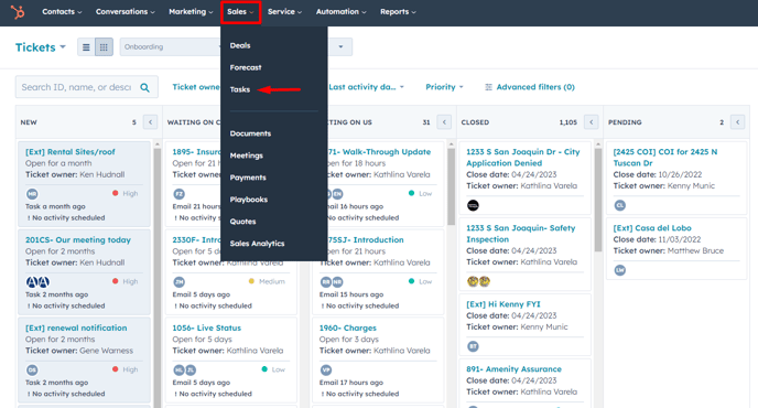 Using the Tasks Feature in HubSpot